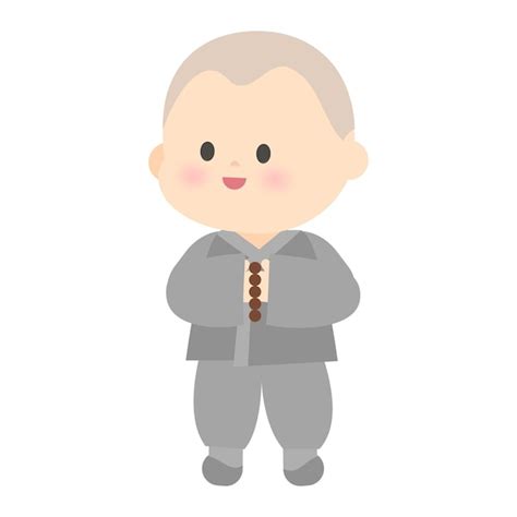 스님의 그림 프리미엄 벡터