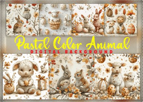 Pastel Color Animal Digital Background Afbeelding Door Cfc Design Hub