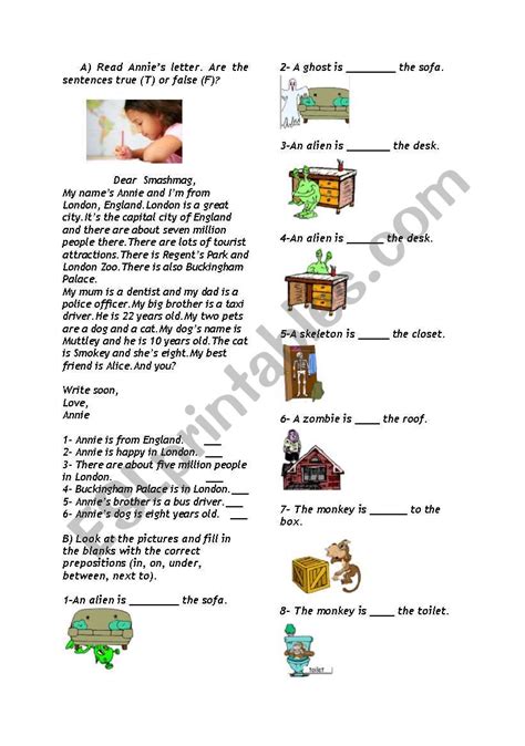 Propositions Esl Worksheet By Onuresl