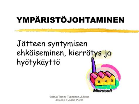 PPT YMPÄRISTÖJOHTAMINEN PowerPoint Presentation free download ID