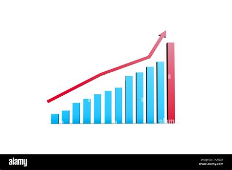 3d Rendering Front View Of Business Statistic Increasing Graph Chart