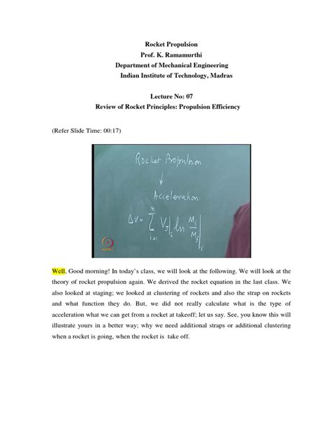 Rocket Propulsion Notes Pdf