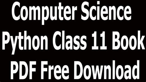 Computer Science Python Class 11 Book Pdf Free Download