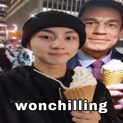 Jungwon With The Bing Chilling Guy 🍦 Yang Jungwon Enhypen Memes Wonnie