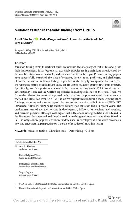 PDF Mutation Testing In The Wild Findings From GitHub