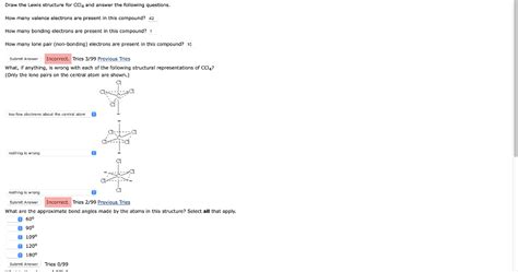 Solved Draw The Lewis Structure For CCl And Answer The Chegg