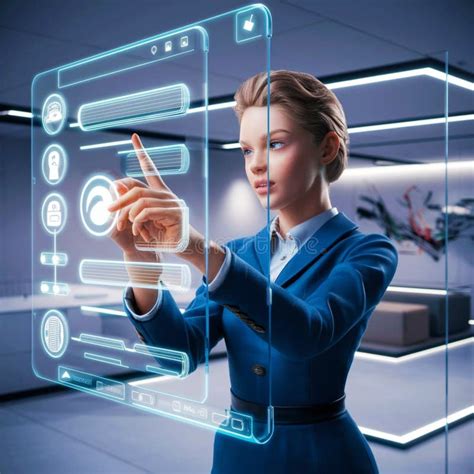 Binary Code Cyber Business Technology Woman Images With Ai Generated Stock Illustration