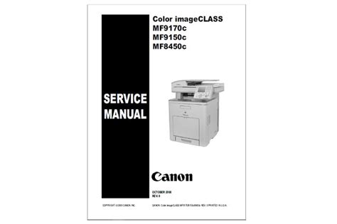 Canon Color Imageclass Mf9170cmf9150cmf8450c Service Manual
