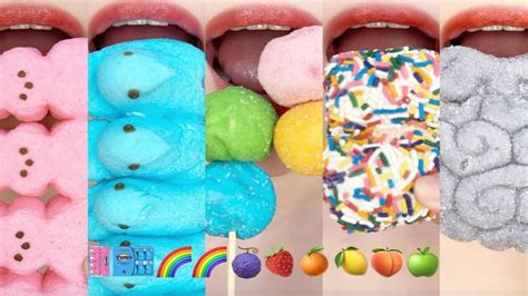 Dangbee|asmr SWEET MARSHMALLOW EMOJI FOOD eating sounds - YouTube
