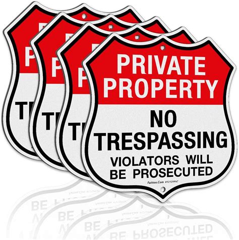 Faittoo Private Property No Trespassing Sign Violators Will Be