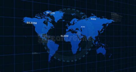 World Map With Numerical Data And Grid Lines Global Statistics