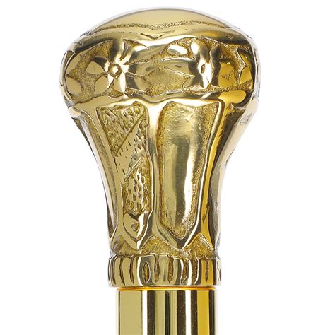 Premium Brass Knob Walking Cane Custom Shaft And Collar