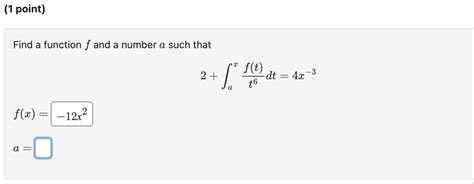 Solved Find A Function F And A Number A Such That Chegg
