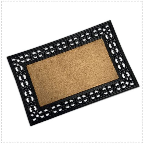 Rubber And Coir Mat Wrought Iron Design Rubber Edge