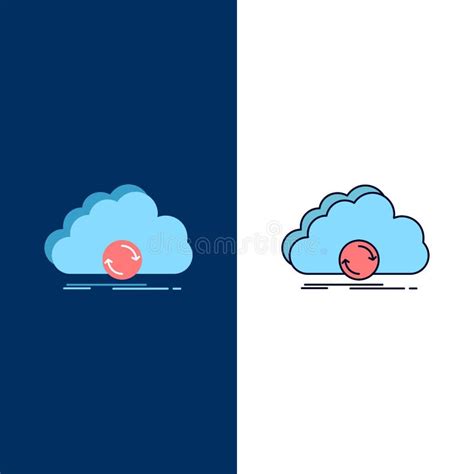 Cloud Syncing Sync Data Synchronization Flat Color Icon Vector