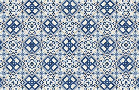 Premium Vector Blue Ceramic Tile Pattern