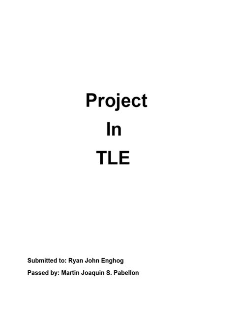 Tle Project Pdf Asian Cuisine Food And Drink Preparation