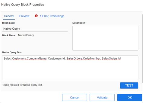 Native Query Block