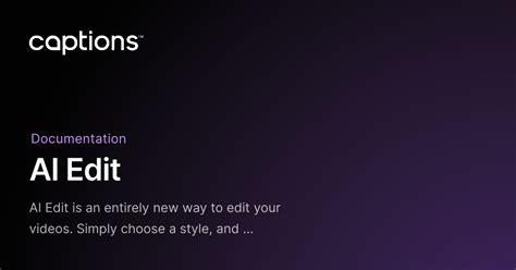 Ai Edit Captions