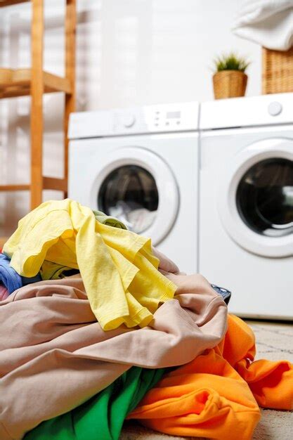 Premium Photo Laundry Day In A Modern Home With White Washers And A