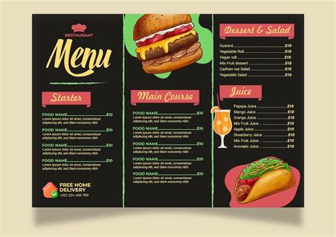 Premium Vector Vector Restaurant Food Menu Design