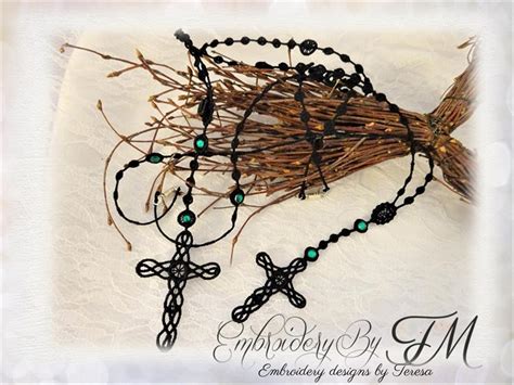 Rosary Fsl 4 Sizes Two Variations Embroidery By Tm Designs By