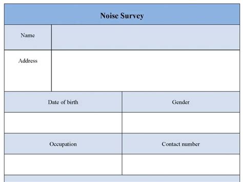 Noise Survey Form Editable Pdf Forms