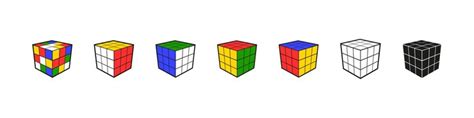 Premium Vector Rubics Cube Puzzle Problem Solving Set Rubic Cubes
