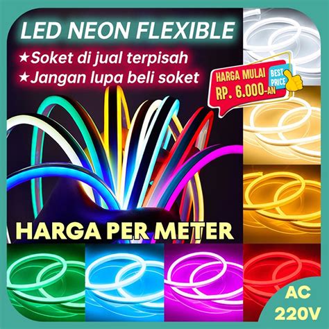 Jual Lampu Led Strip Neon Flexible Led Strip Flex Per Meter V Ip Waterproof Shopee Indonesia