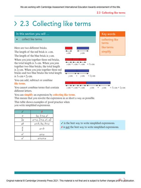 Collecting Like Terms Pdf