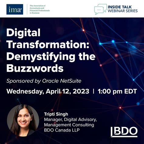 Tripti Singh On Linkedin Cpa Webinar Digitaltransformation Bdo