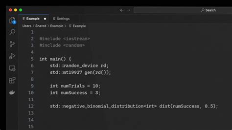 Basic Example Of Stdnegativebinomialdistributionp In C