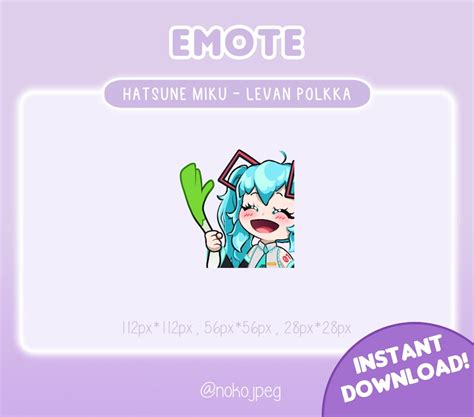 HATSUNE Miku Levan Polkka Leek Emote For Twitch Discord Etsy