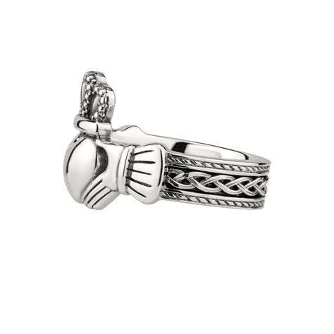 Solvar Gents Heavy Celtic Claddagh Ring Irish Crossroads