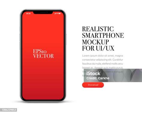 3d 고품질 벡터 스마트 폰 모형 프리젠 테이션 템플릿에 대한 매우 현실적인 모바일 장치 Ui Ux 모형 빈 화면 격리 템플릿과 휴대 전화 프레임 3d 등분 측정 그림 0