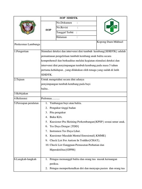 Sop Sdidtk Pdf