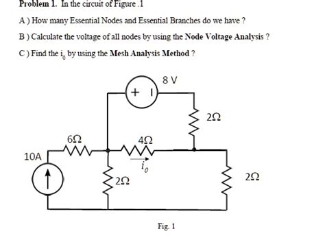 Problem 1 In The Circuit Of Figure 1 A How Many Essential Nodes And Essential Branches Do We