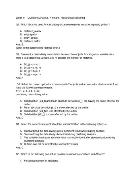 Week 11 Clustering Analysis K Means Hierarchical Clusteringdocx 1