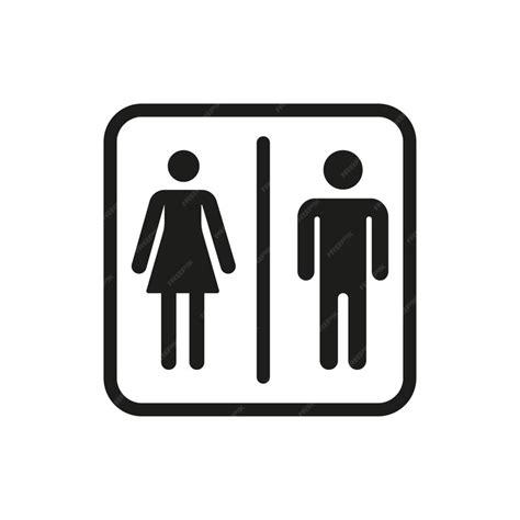 남성과 여성을 위한 화장실 라인 아이콘 비즈니스 바이오 화장실 변기 칸막이 Wc 화장실 개념을 위한 싱크 위생 흰색 배경에 벡터