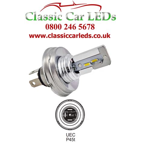 1 X Compact Direct Fit P45t R2 Led Headlight Bulb Hilo Beam Conversio