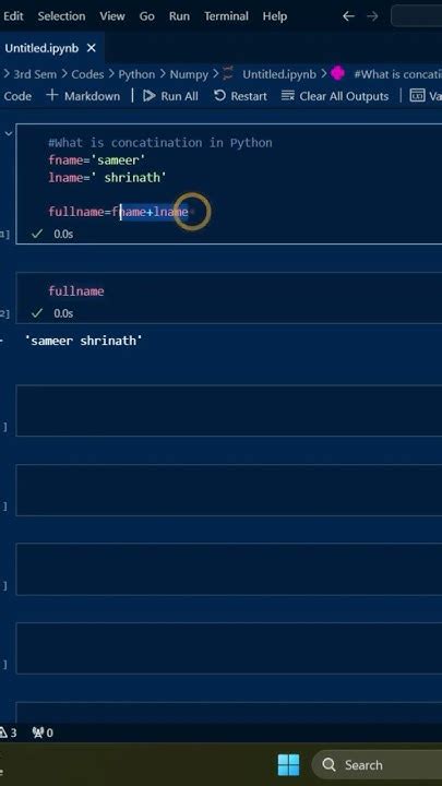 String Concatenation In Python Shorts Youtube