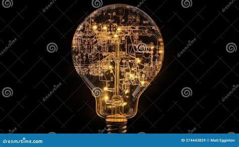 Bulb With Circuitry Stock Image Image Of Energy Inspiration 274443829