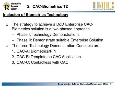 Ppt Department Of Defense Dod Common Access Card Cac And Biometrics Integration Cbi