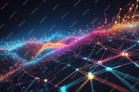 Premium Photo Neural Network 3d Illustration Big Data And Cybersecurity Data Stream