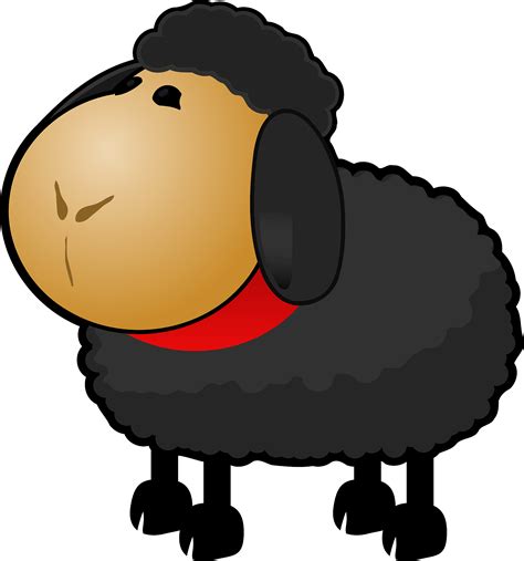 Cute Black Sheep Clipart With Watercolor Illustration Free Clipart