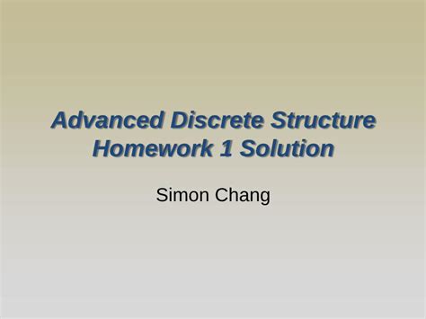 Pdf Advanced Discrete Structure Homework 1 Solution Dokumentips