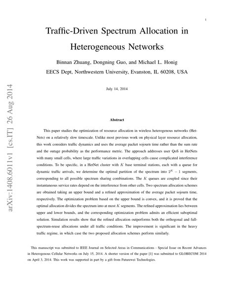 Pdf Traffic Driven Spectrum Allocation In Heterogeneous Networks
