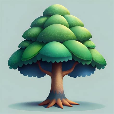 Cute And Stylized 3d Illustration Of A Yew Pine Tree Perfect For Adding