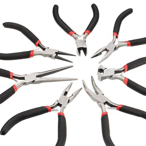 7pcs Beading Mini Pliers Tools Kit Set Round Flat Long Nose For Jewellery Making Alex Nld