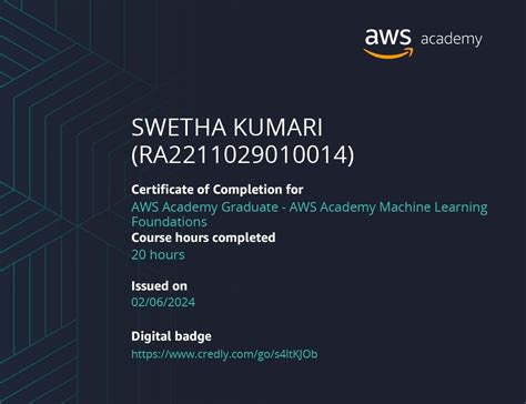 Swetha Kumari On Linkedin Aws Certificate For Ai